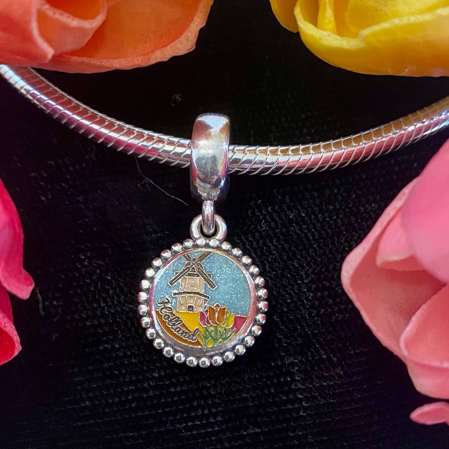 Custom Holland Windmill with Tulips Pandora Charm – Apothecary Gift Shop