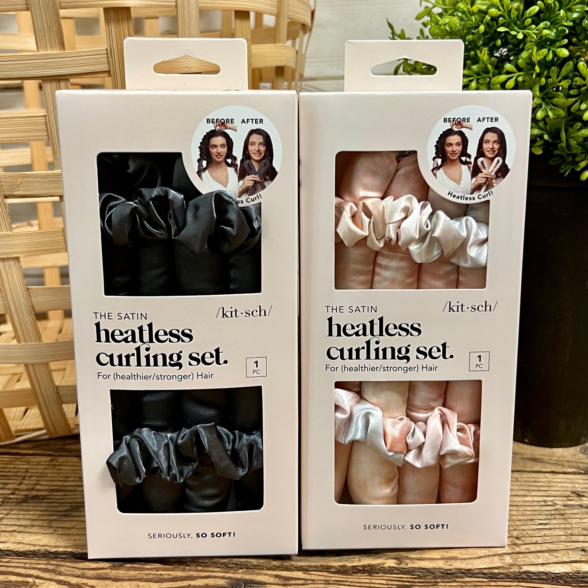 Satin Heatless Hair Curling Sets by Kitsch – Apothecary Gift Shop